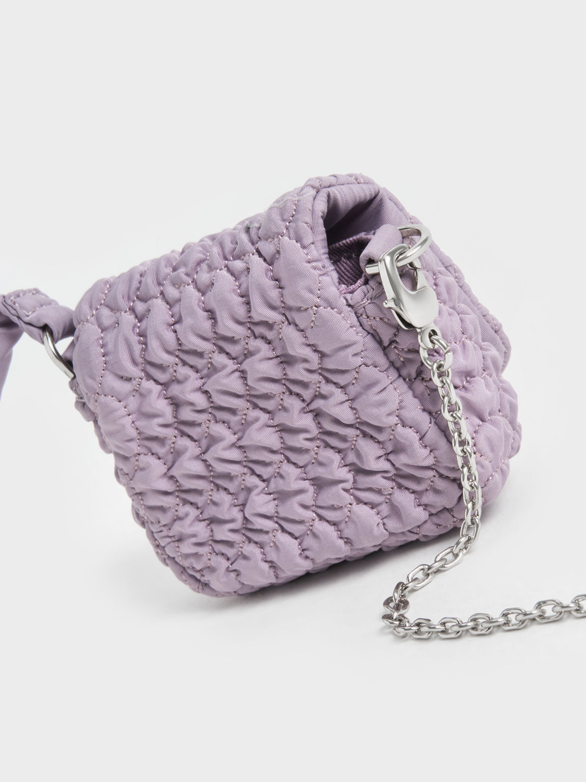 Lilac Nylon Ruched Mini Bag - CHARLES & KEITH BH
