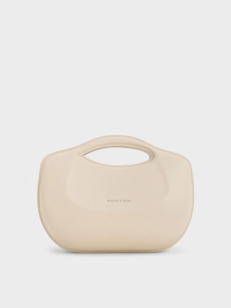 Beige Cocoon Curved Handle Bag - CHARLES & KEITH LK