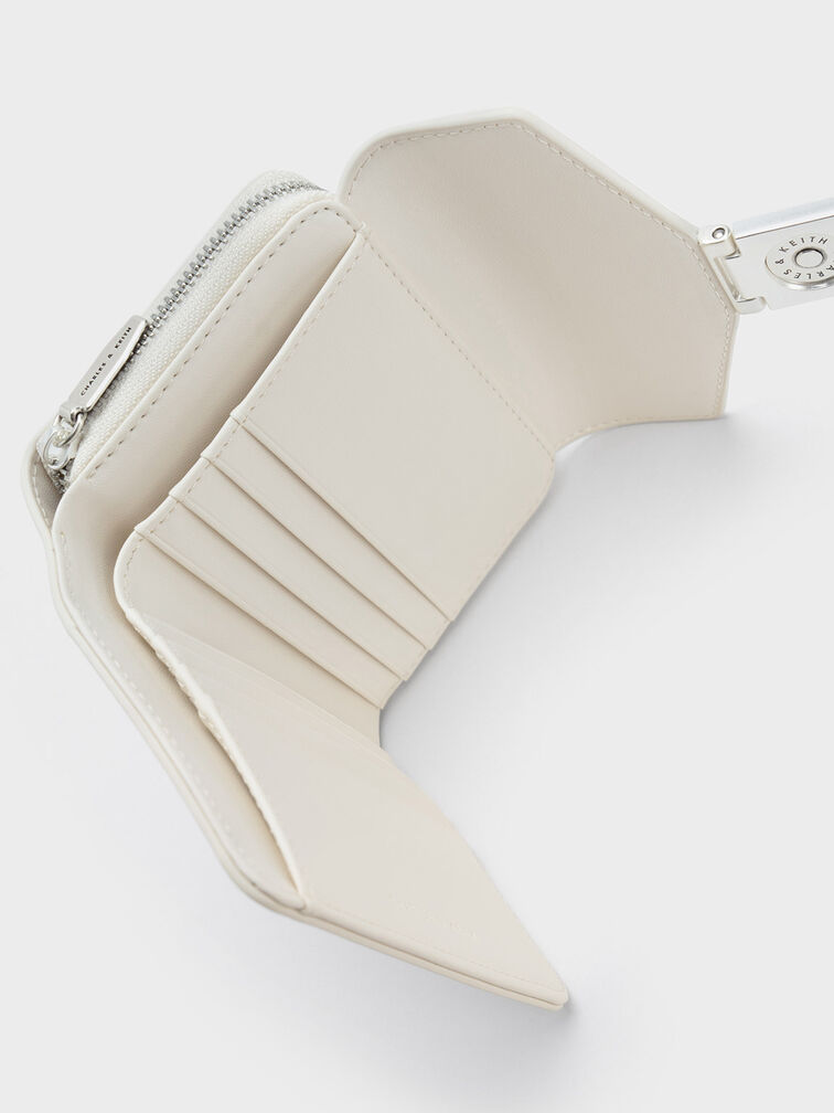 Cream Austen Metallic-Accent Wallet - CHARLES & KEITH BD