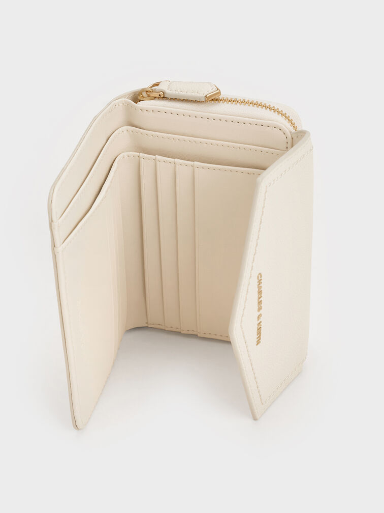Cream Stitch Trim Envelope Wallet - CHARLES & KEITH International
