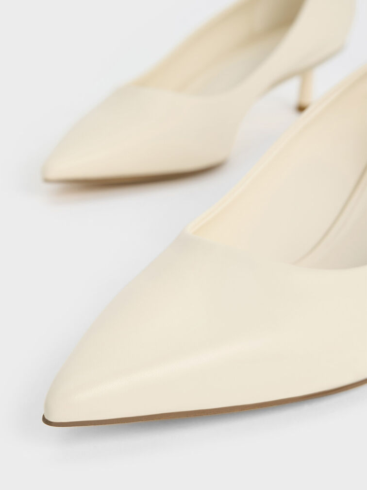 Chalk Pointed Toe Kitten Heel Pumps Charles And Keith Nz