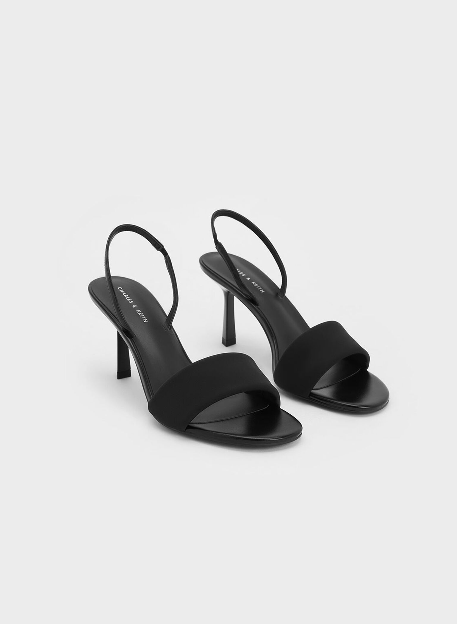 Black Padded Strap Slingback Pumps Charles And Keith Qa