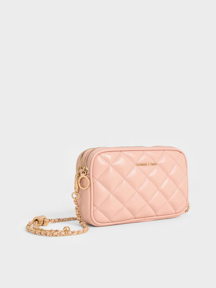 Pink Mini Apfra Quilted Crossbody Bag - CHARLES & KEITH International