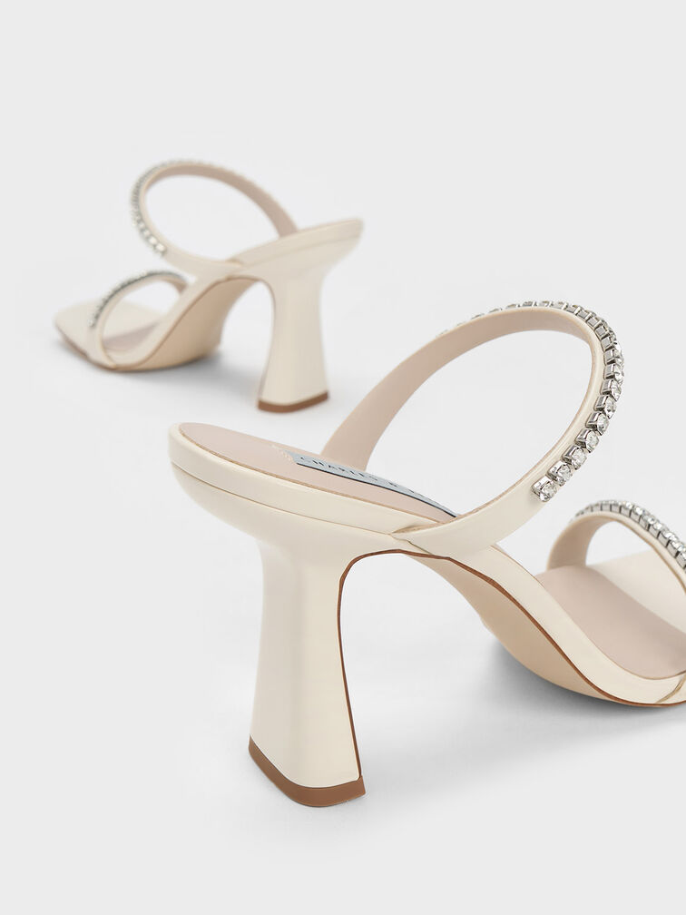 Chalk Patent Gem Encrusted Heeled Sandals Charles And Keith Us