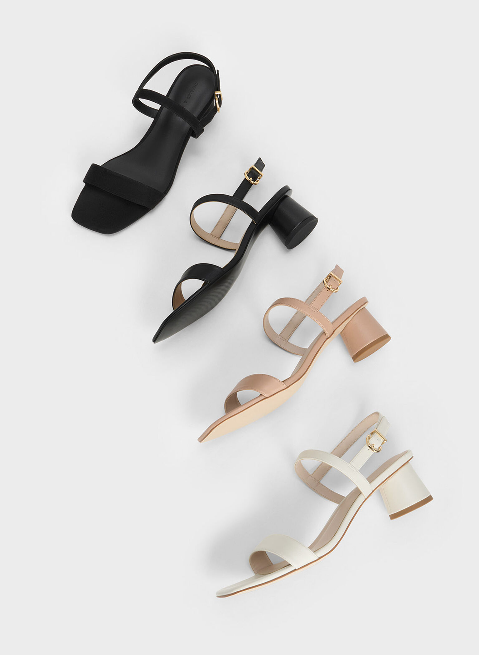 Black Cylindrical Heel Back Strap Sandals Charles And Keith Mx