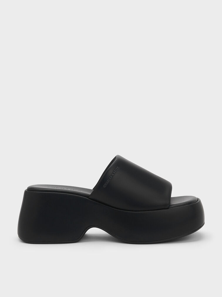Black Square Toe Platform Wedges Charles And Keith Mx