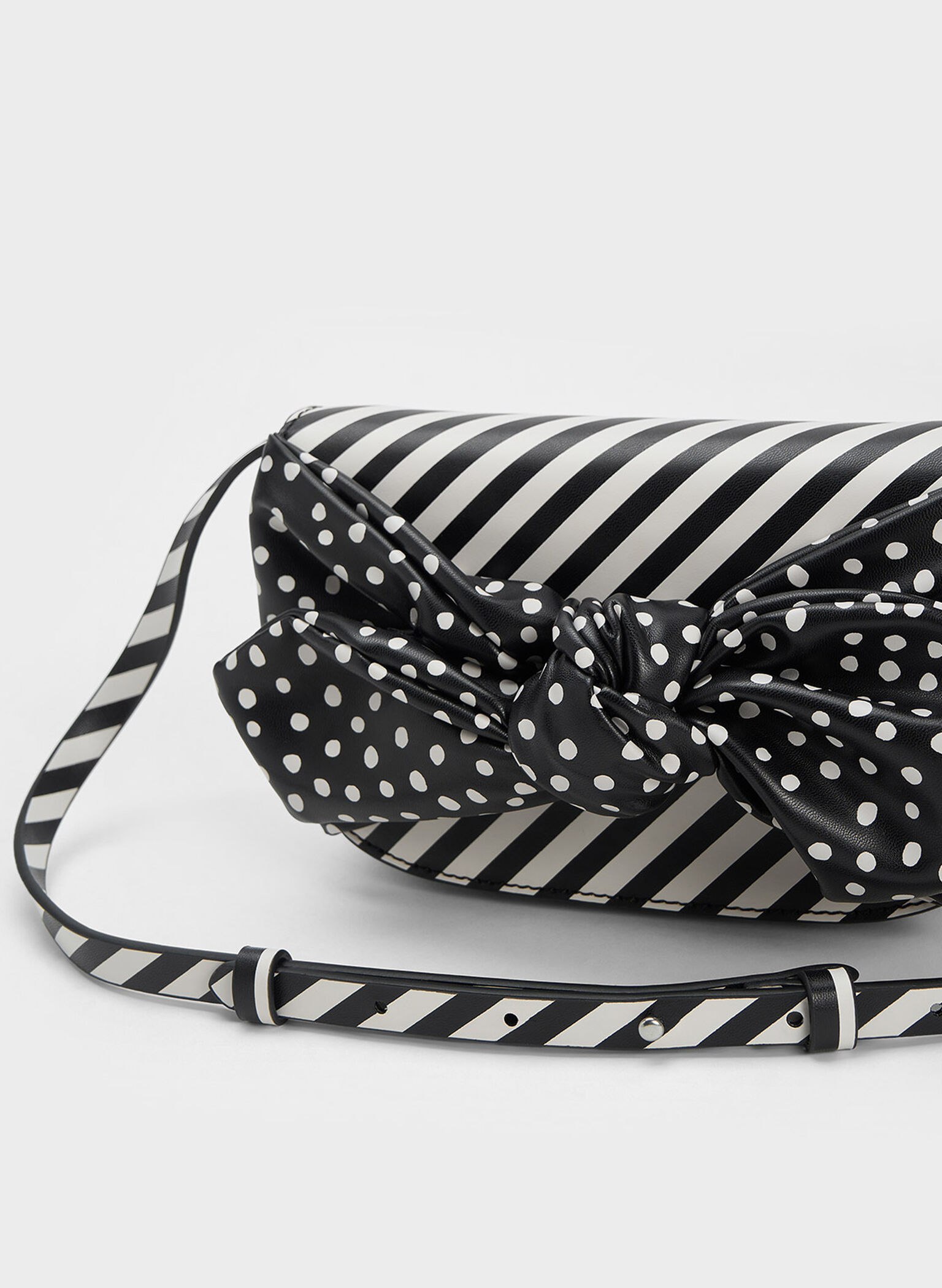 Multicoloured Bow Printed Crossbody Bag - CHARLES & KEITH OM