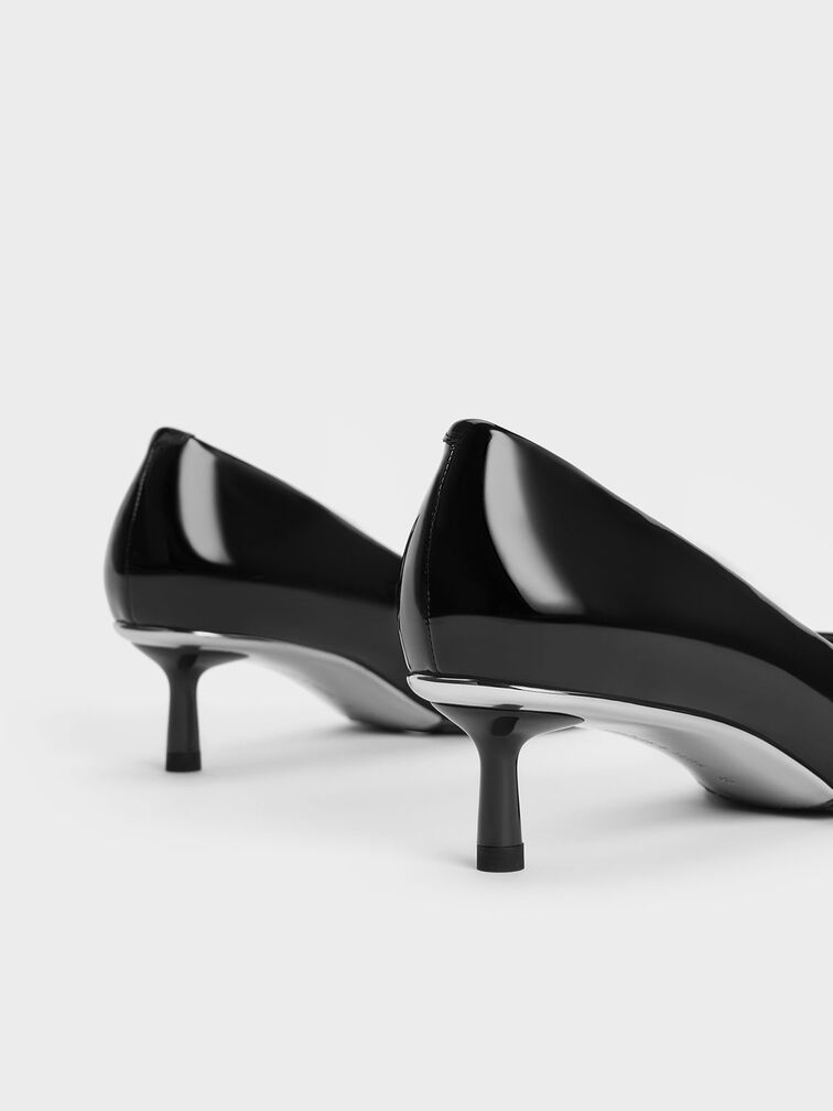 Black Patent Pointed Toe Kitten Heel Pumps Charles And Keith Mx