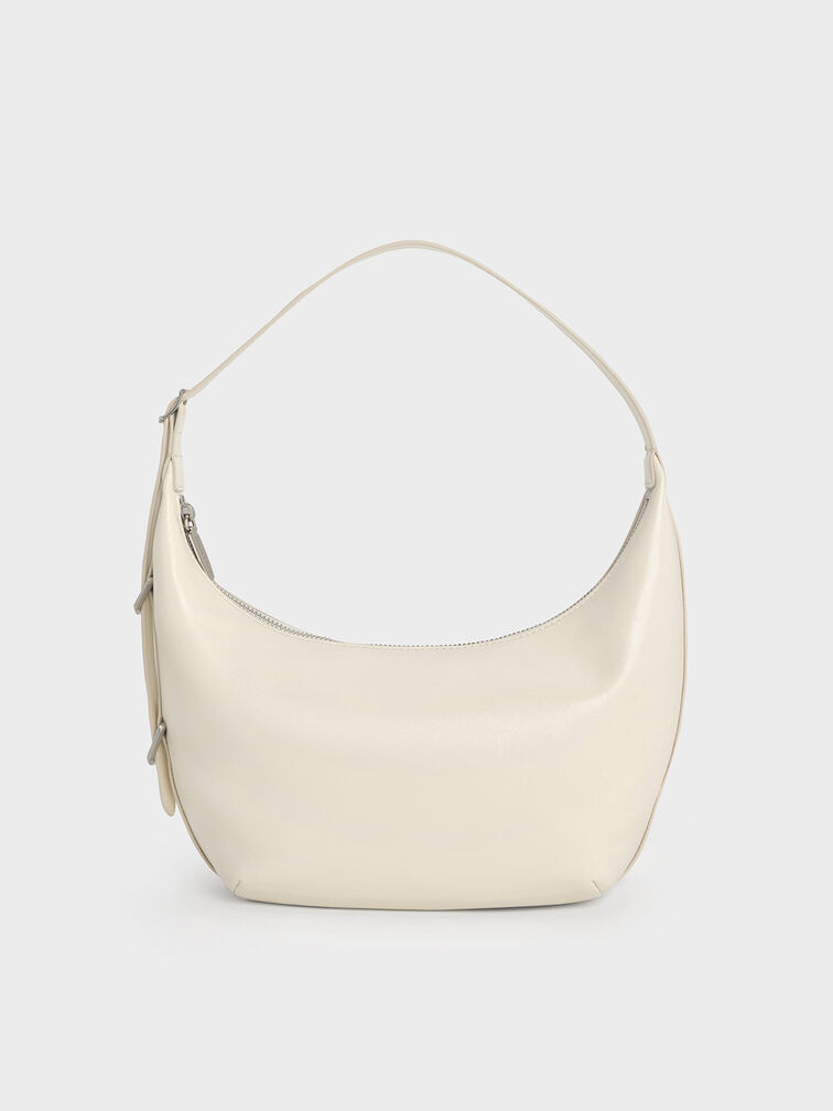 Cream Bryna Curved Hobo Bag - CHARLES & KEITH AE