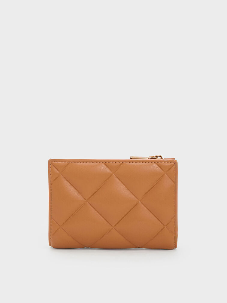 Chocolate Gemma Quilted Card Holder - CHARLES & KEITH MX