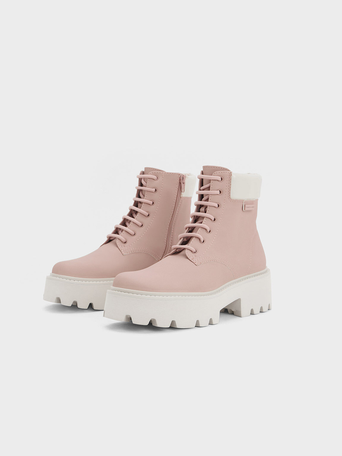 Blush Ripley Ridged Sole Ankle Boots - CHARLES & KEITH QA