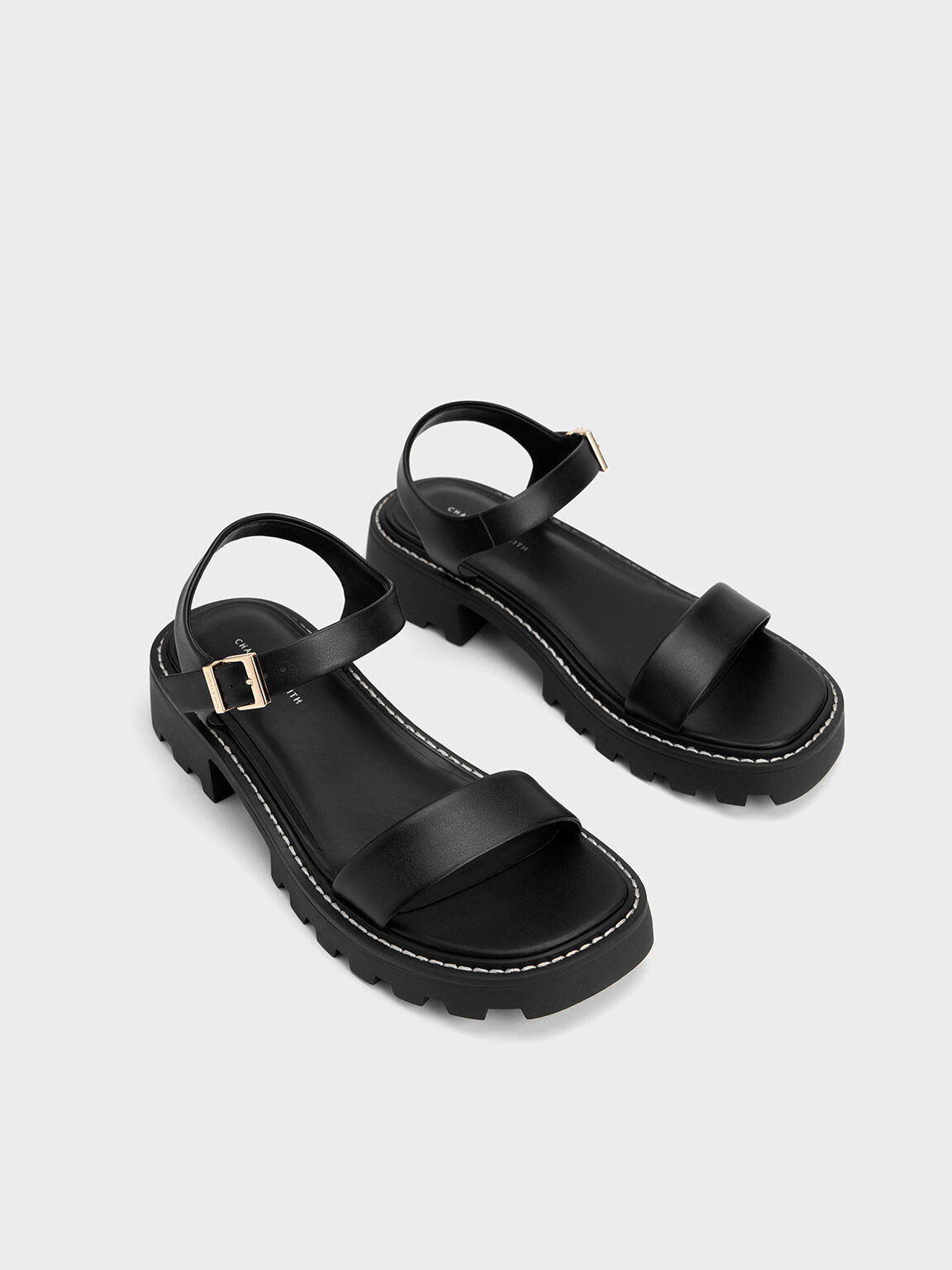 Black Flat Sandals Shop Online Charles And Keith My
