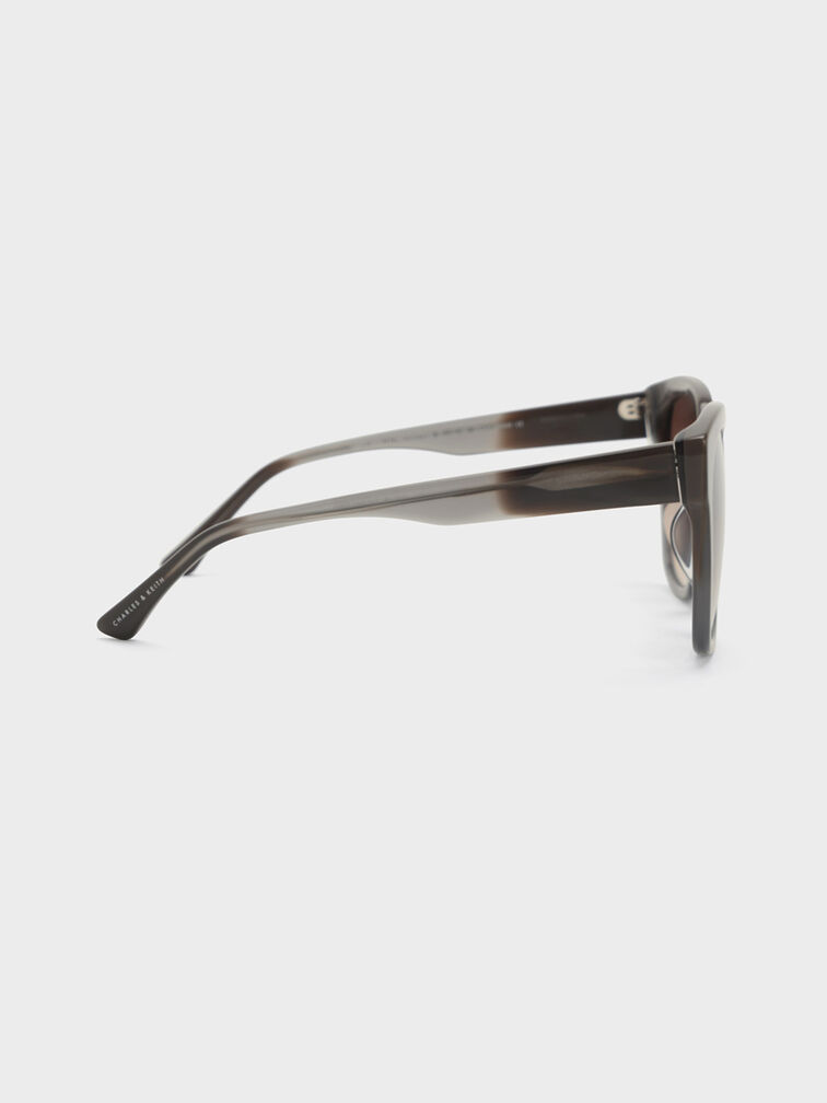 Multicoloured Recycled Acetate Square Sunglasses Charles And Keith Za