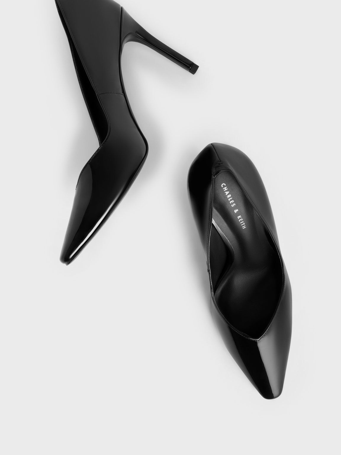Black Patent Tapered Square Toe Pumps Charles And Keith Mo