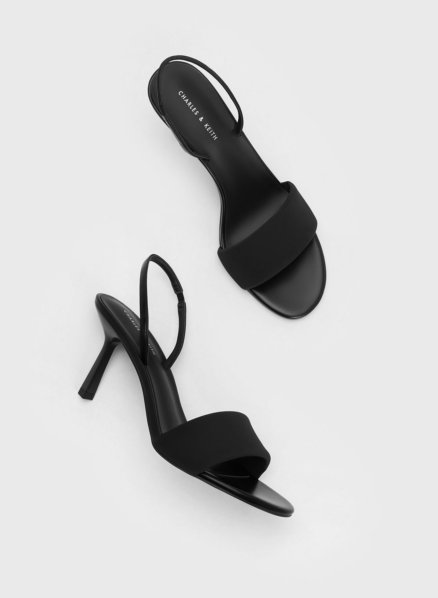 Black Padded Strap Slingback Pumps Charles And Keith Qa