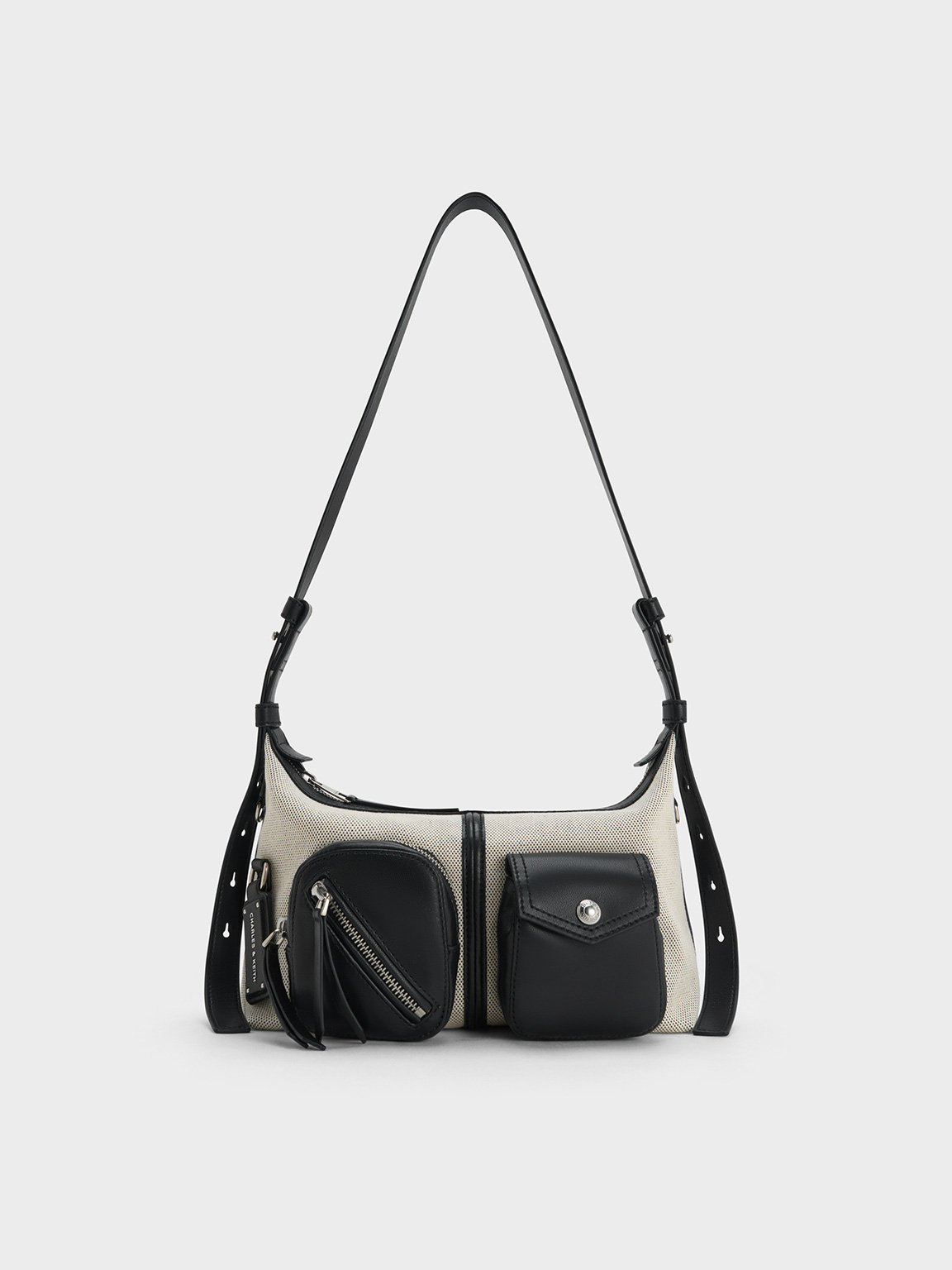 Multicoloured Thora Canvas Multi-Pocket Crossbody Bag - CHARLES & KEITH ...