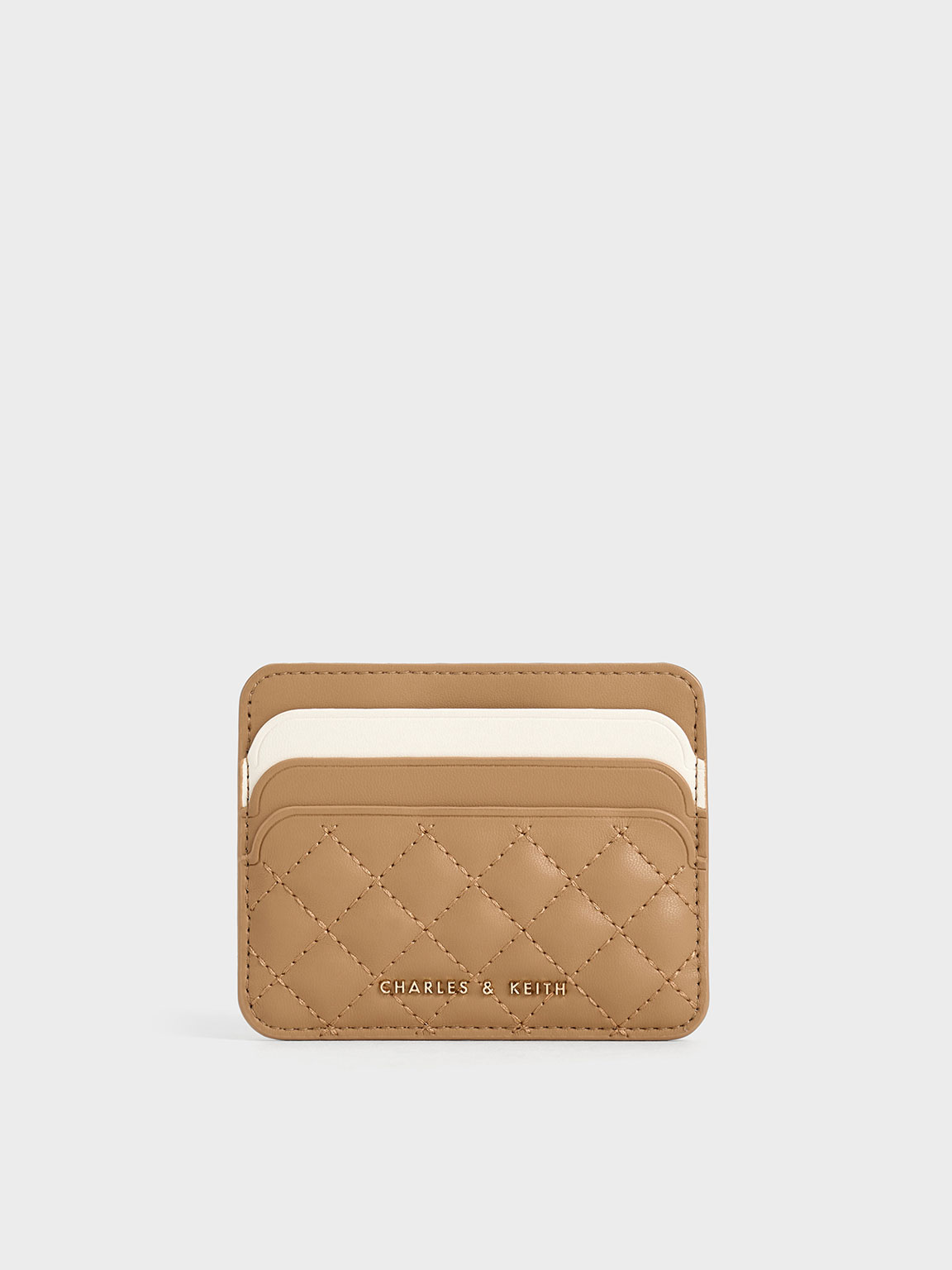 Sand Quilted Multi-Slot Card Holder - CHARLES & KEITH TW