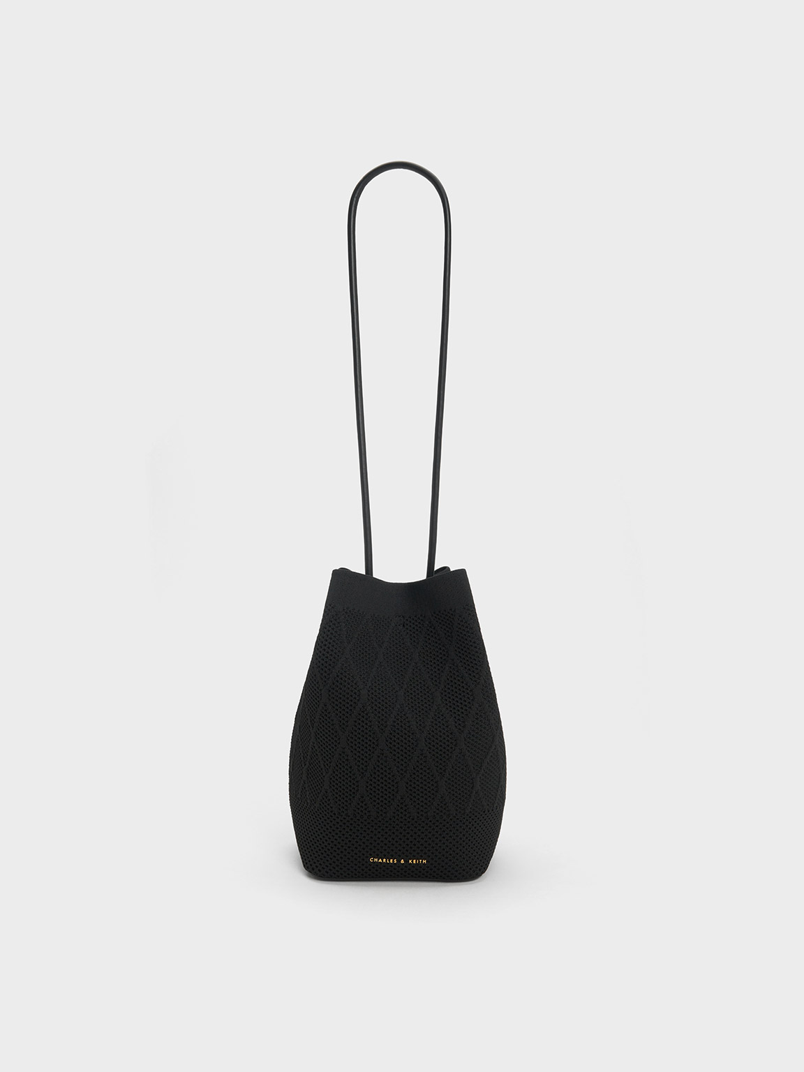 Black Genoa Knitted Drawstring Bag - CHARLES & KEITH KH