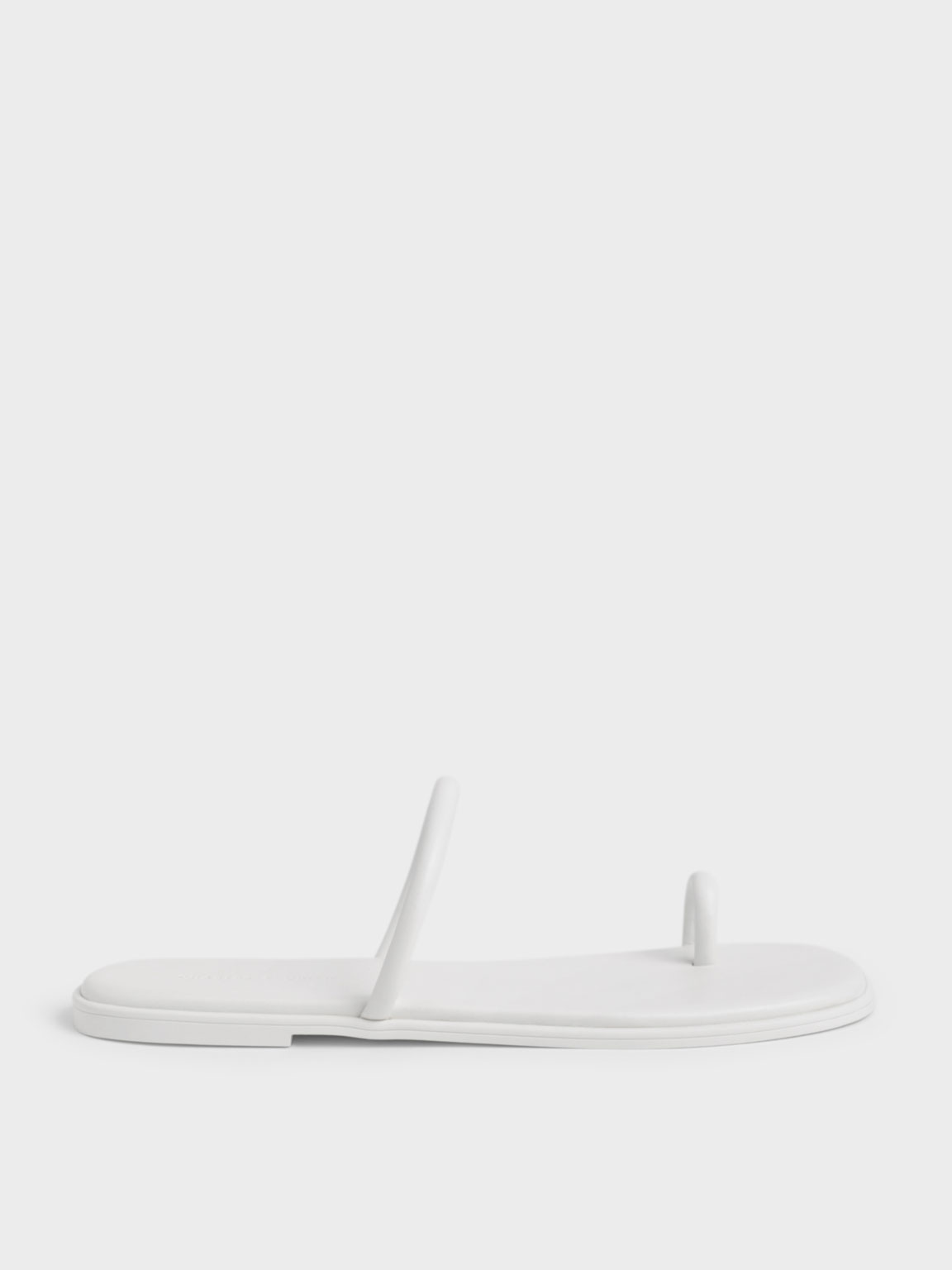 White Tubular Toe-Ring Sandals - CHARLES & KEITH International