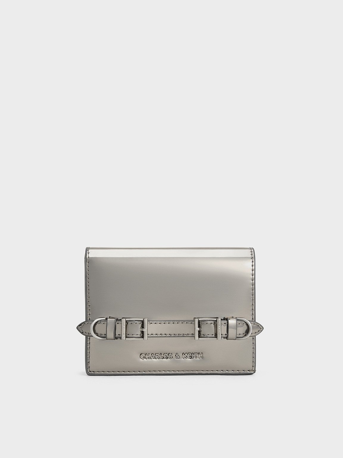 Pewter Sloane Metallic Chain-Handle Wallet - Pewter - Wallets - CHARLES ...
