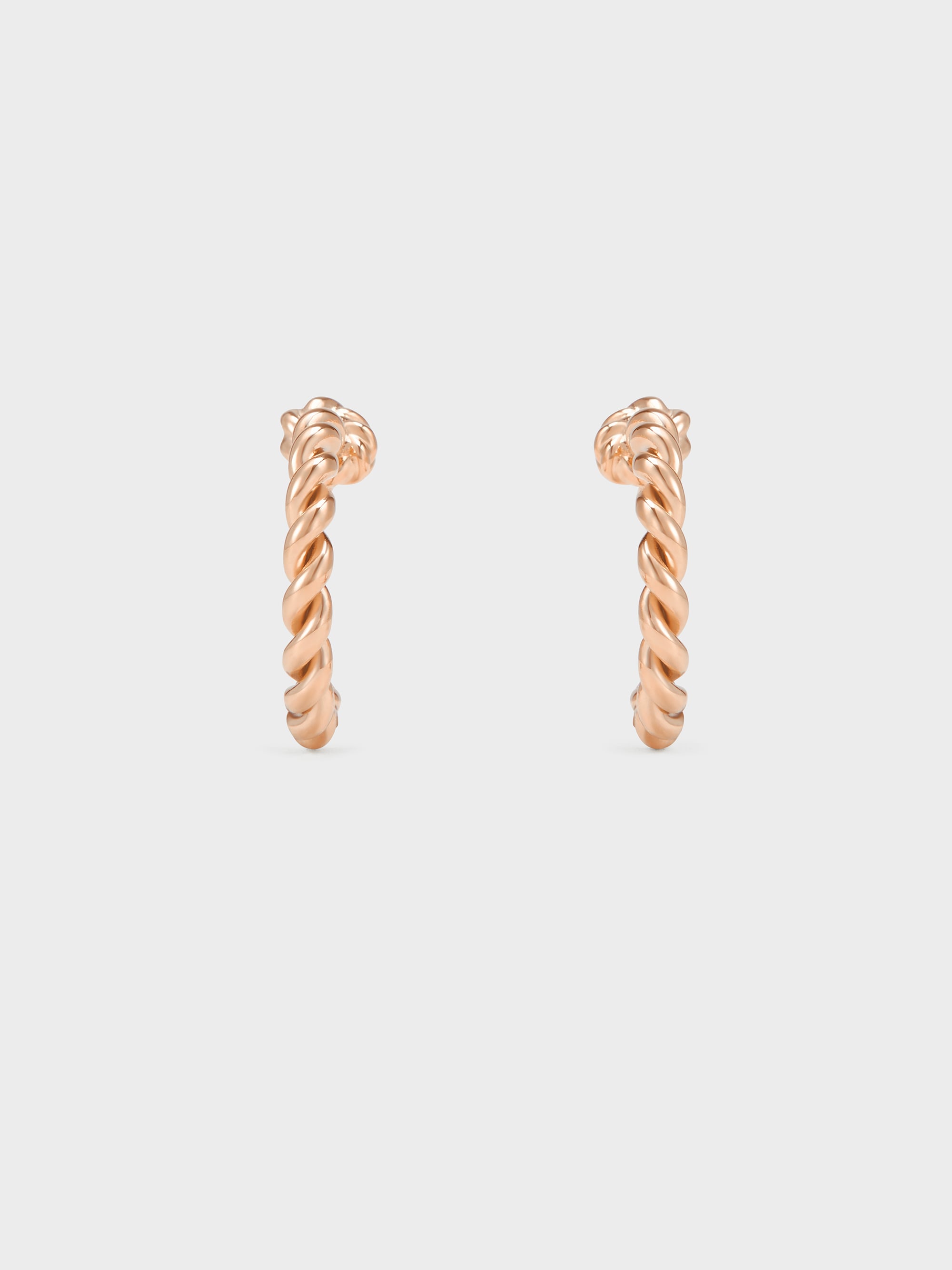 Sable Rope-Knot Hoop Earrings - Rose Gold - CHARLES & KEITH SG