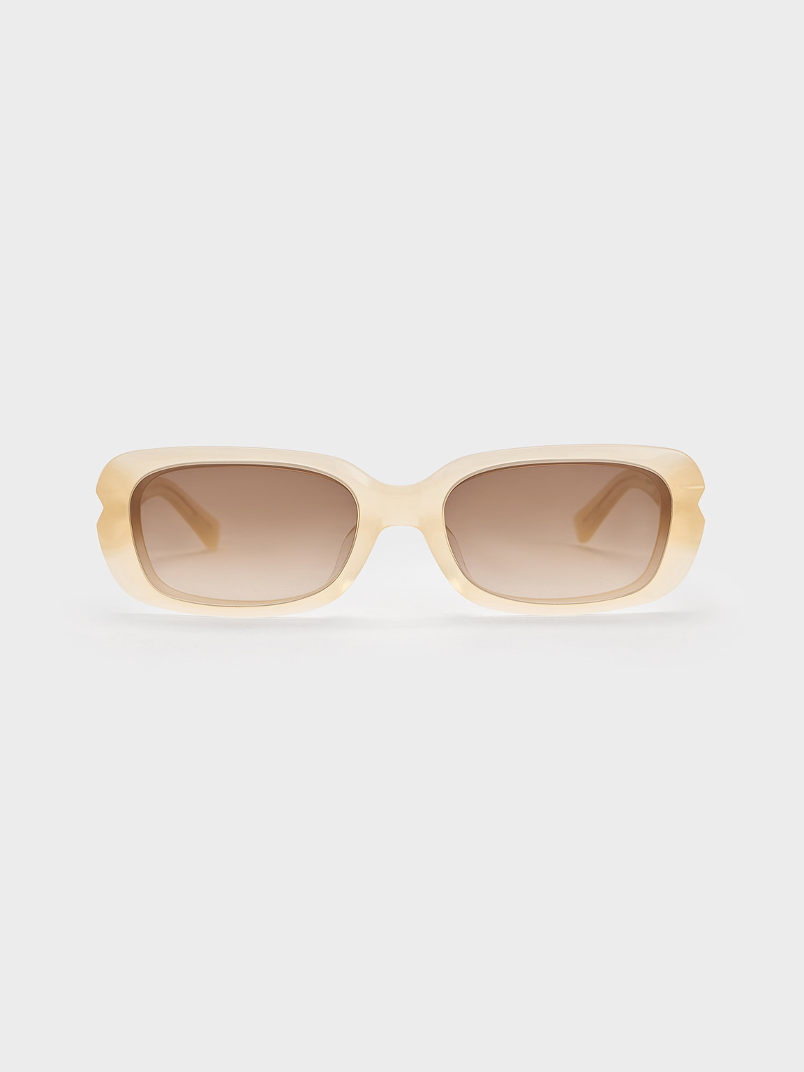 Butter Recycled Acetate Angular Sunglasses - CHARLES & KEITH AE