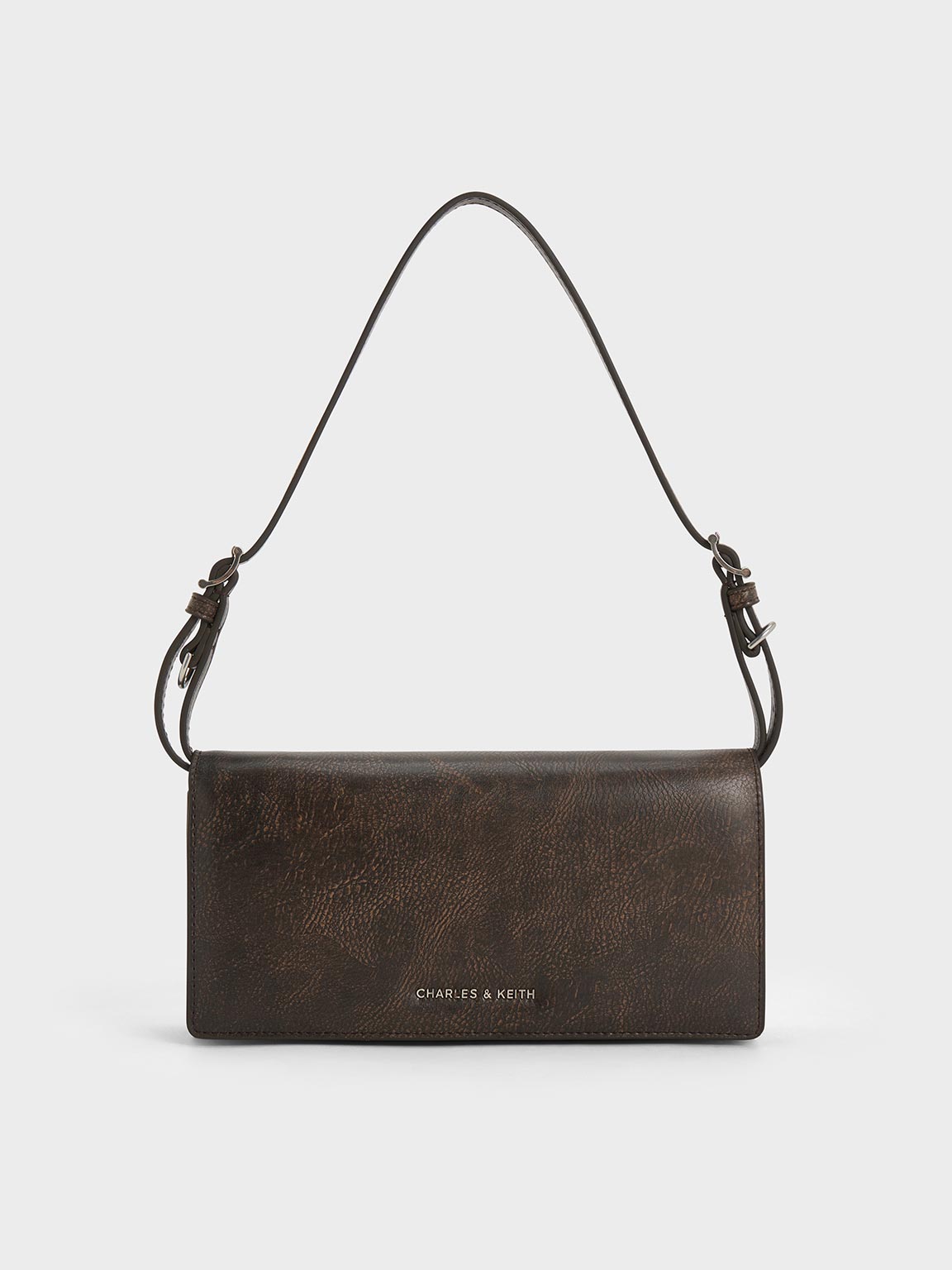 Dark Brown Sloane Long Wallet - CHARLES & KEITH ZA