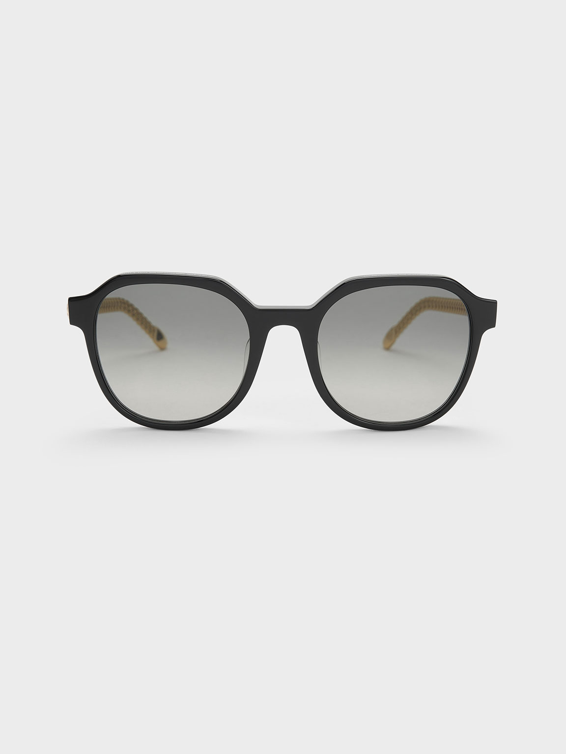 Black Recycled Acetate Chain-Link Sunglasses - CHARLES & KEITH SG