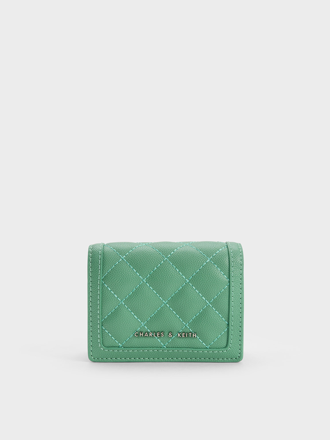 Green Micaela Quilted Card Holder - CHARLES & KEITH AE
