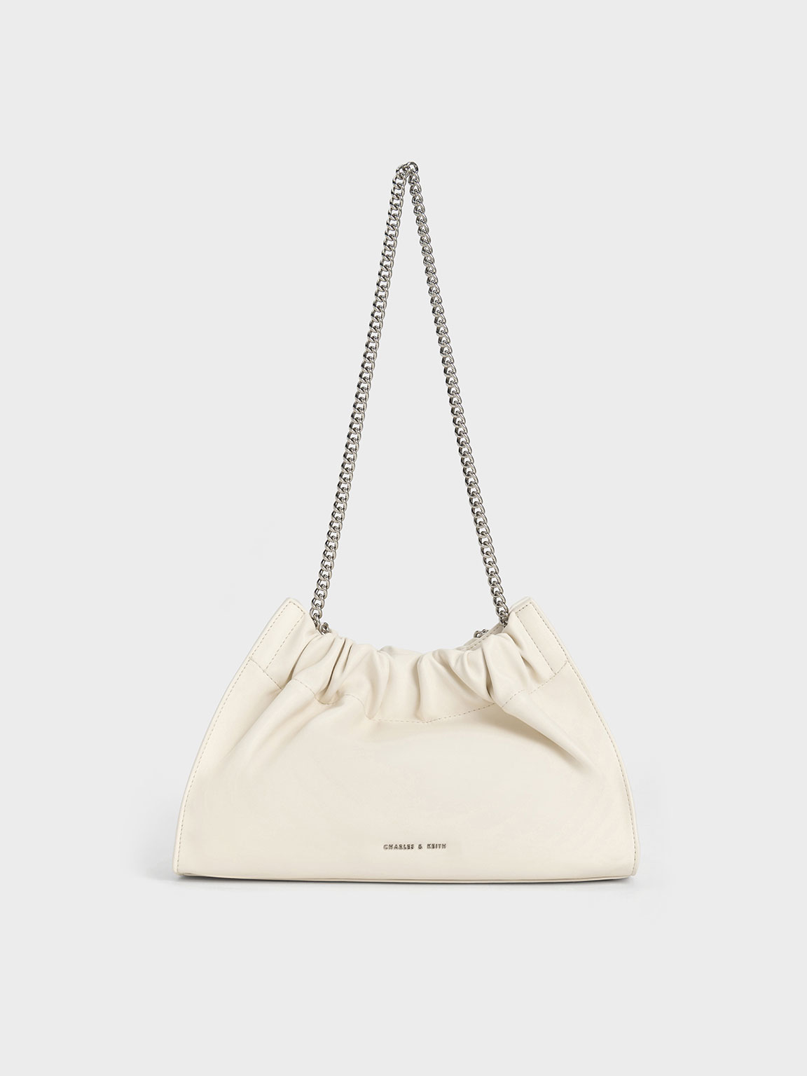 Cream Cyrus Slouchy Chain-Handle Bag - CHARLES & KEITH KR