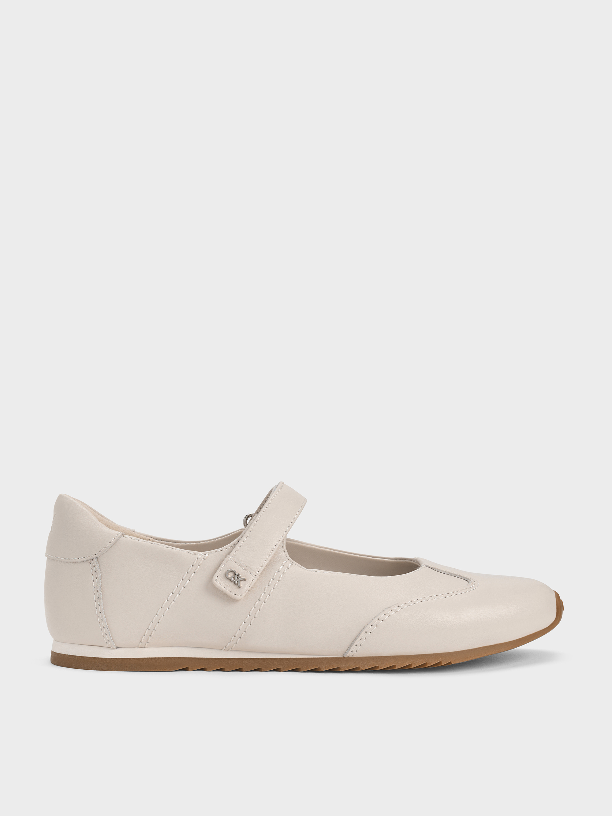 Chalk Jace Leather Mary Janes - CHARLES & KEITH ZA