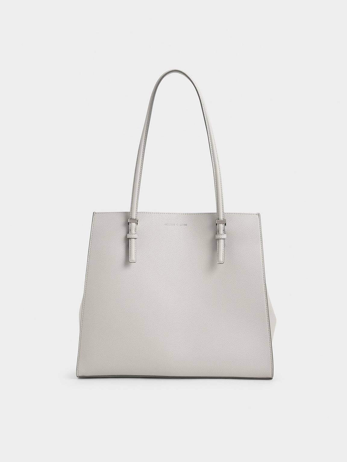 Grey Double Handle Tote Bag - CHARLES & KEITH MX