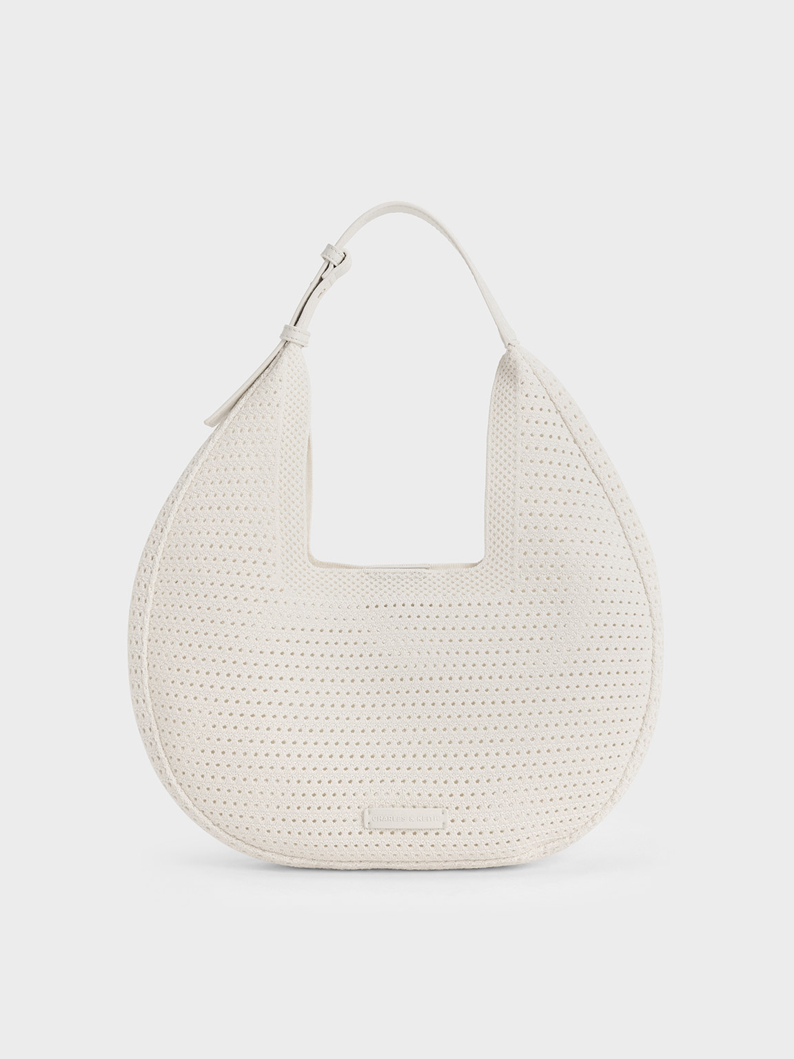 Cream Ida Knitted Hobo Bag - CHARLES & KEITH KH