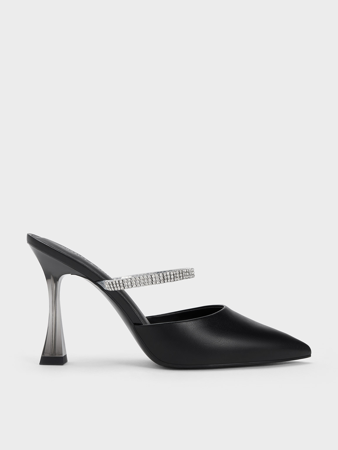 Black Gem Strap Mules - CHARLES & KEITH MX