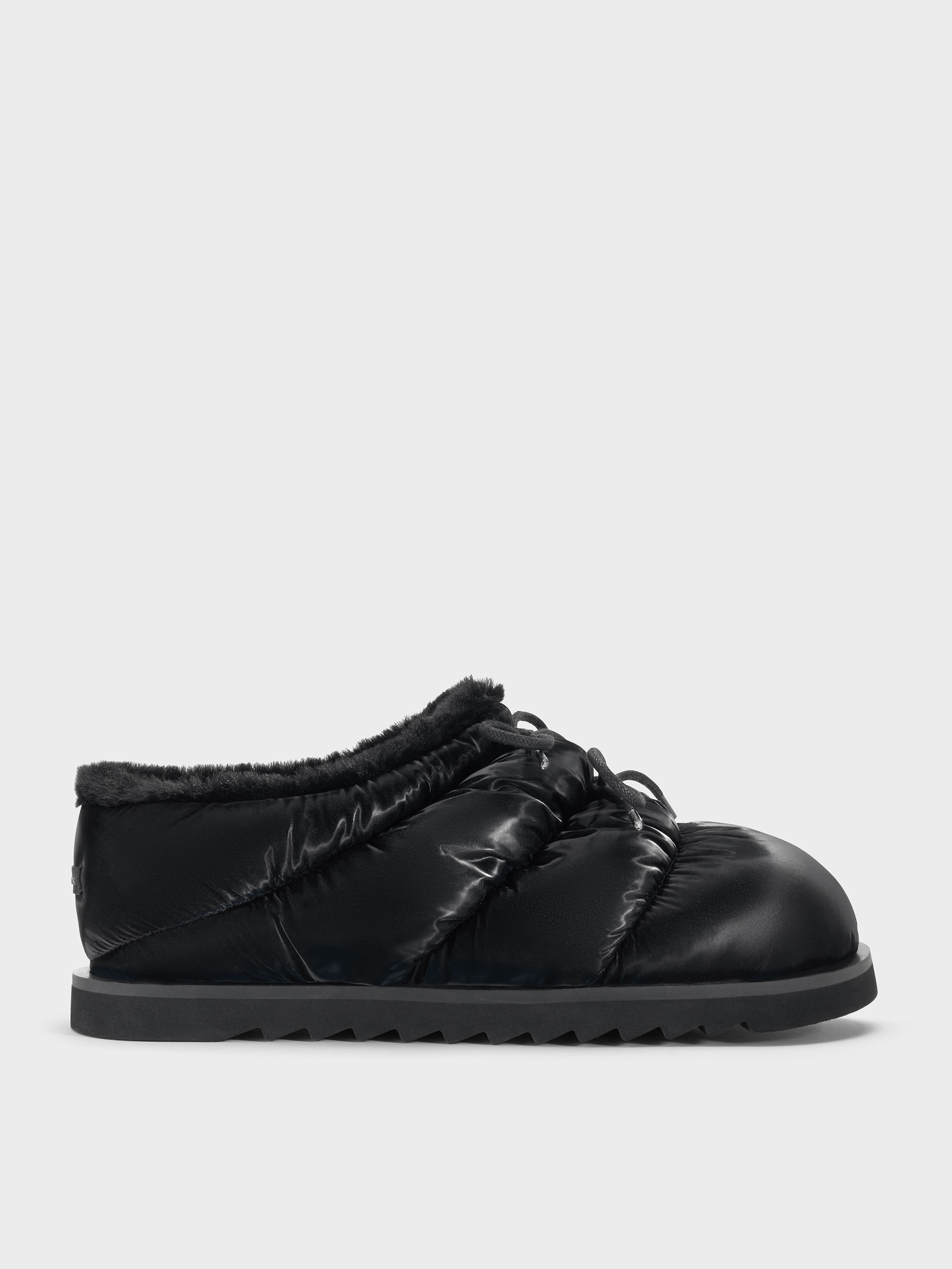 Black Textured Egan Nylon Puffy Mules - Black Textured - Shoes ...