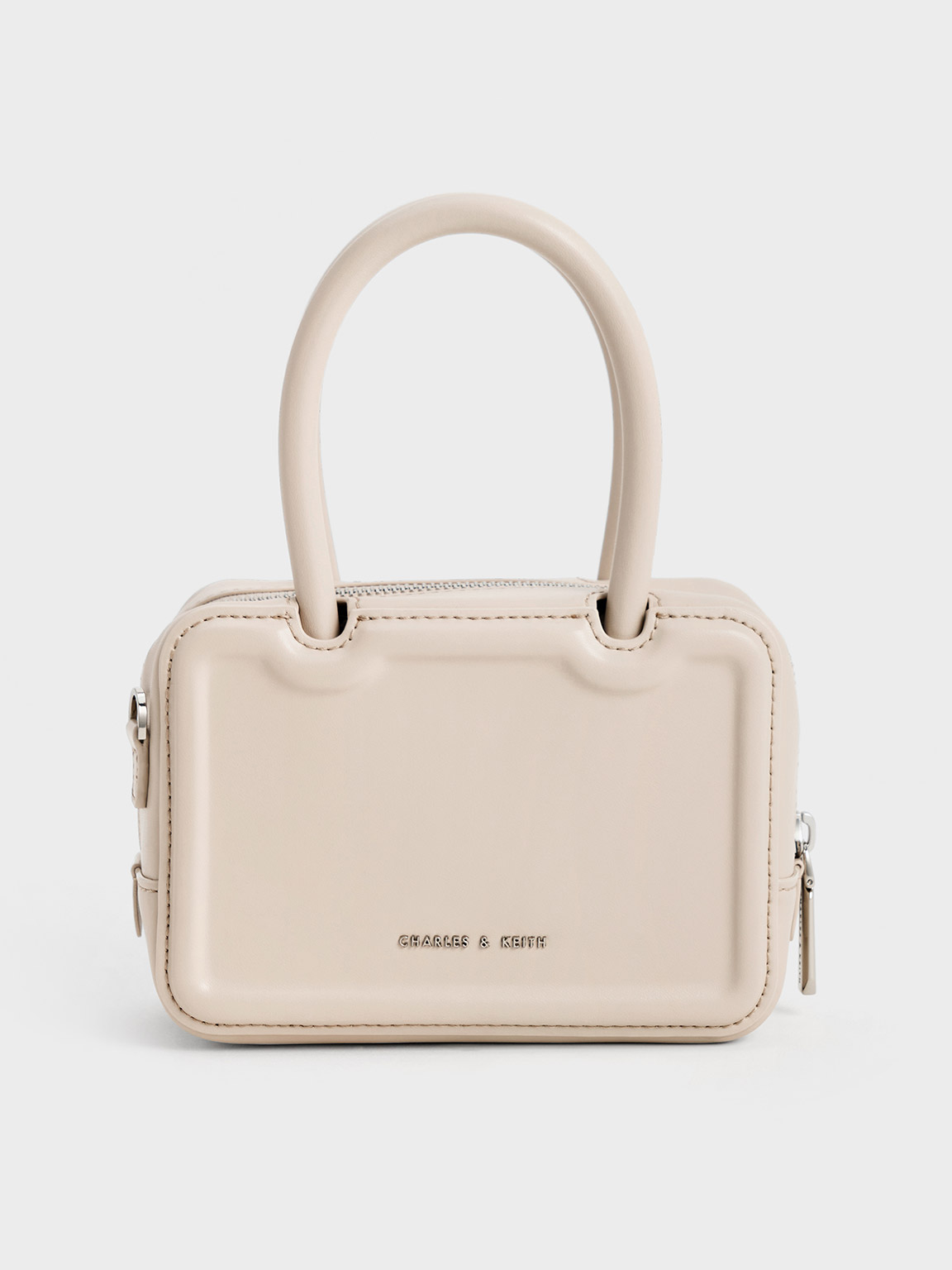 Oat Perline Elongated Top Handle Bag - CHARLES & KEITH AU