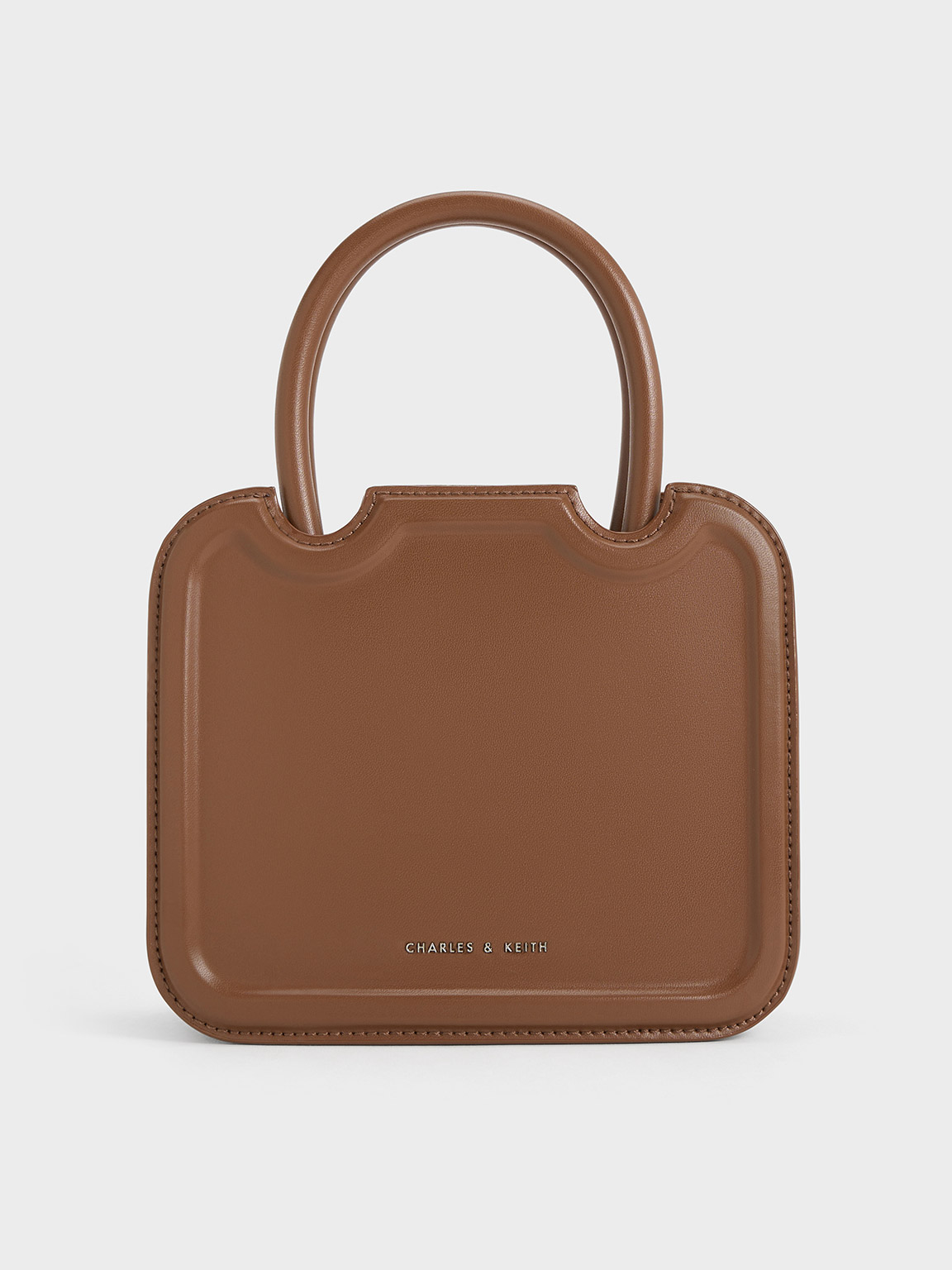 Chocolate Perline Sculptural Top Handle Bag - CHARLES & KEITH AU