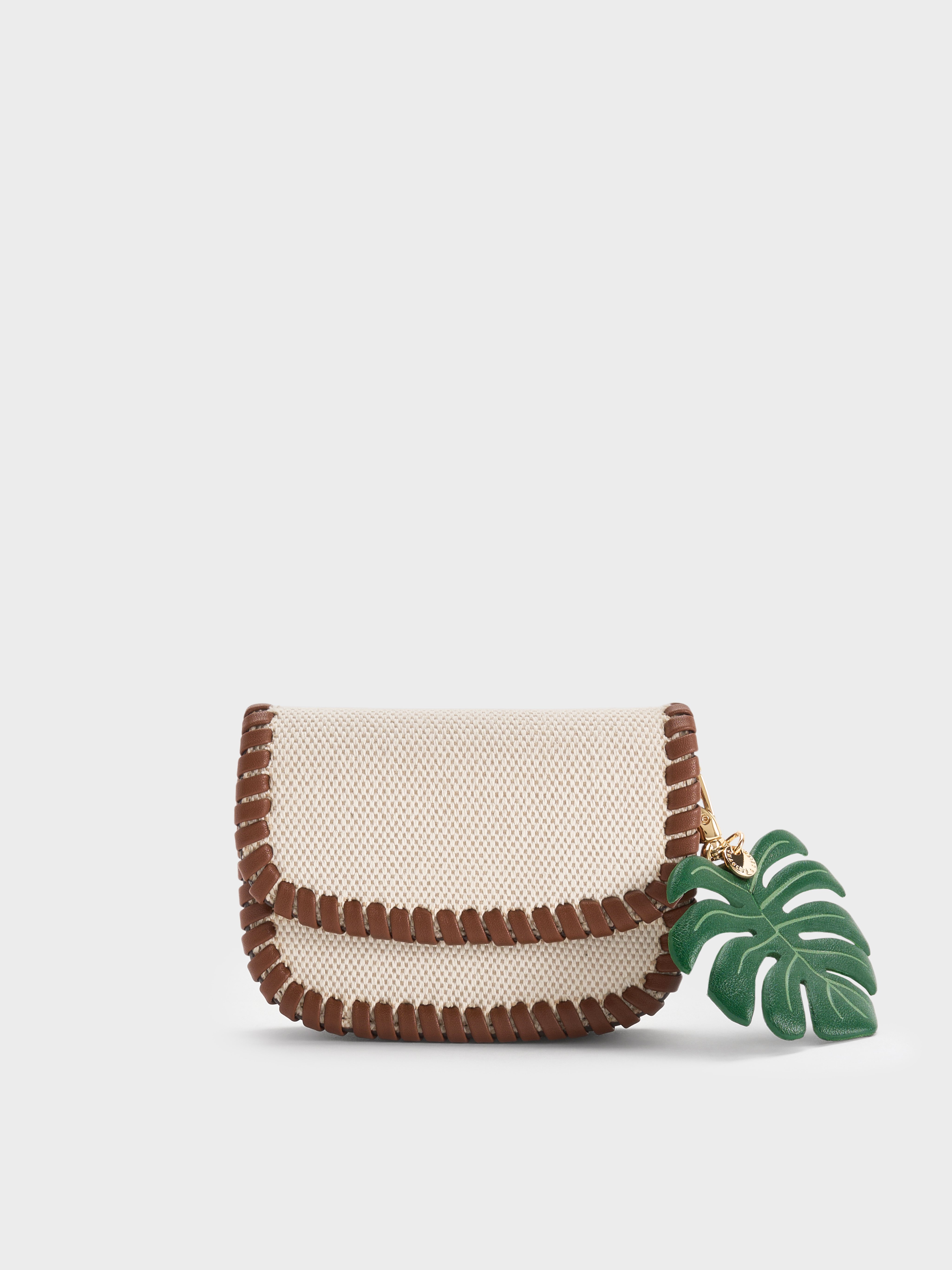 Finley Zip-Around Small Wallet - Taupe Canvas - CHARLES & KEITH AU