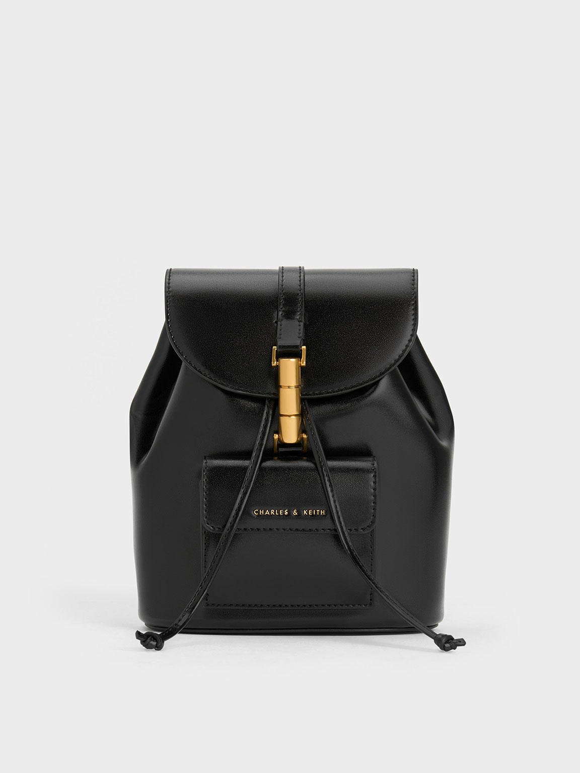 Black Cesia Metallic Accent Backpack - CHARLES & KEITH IL