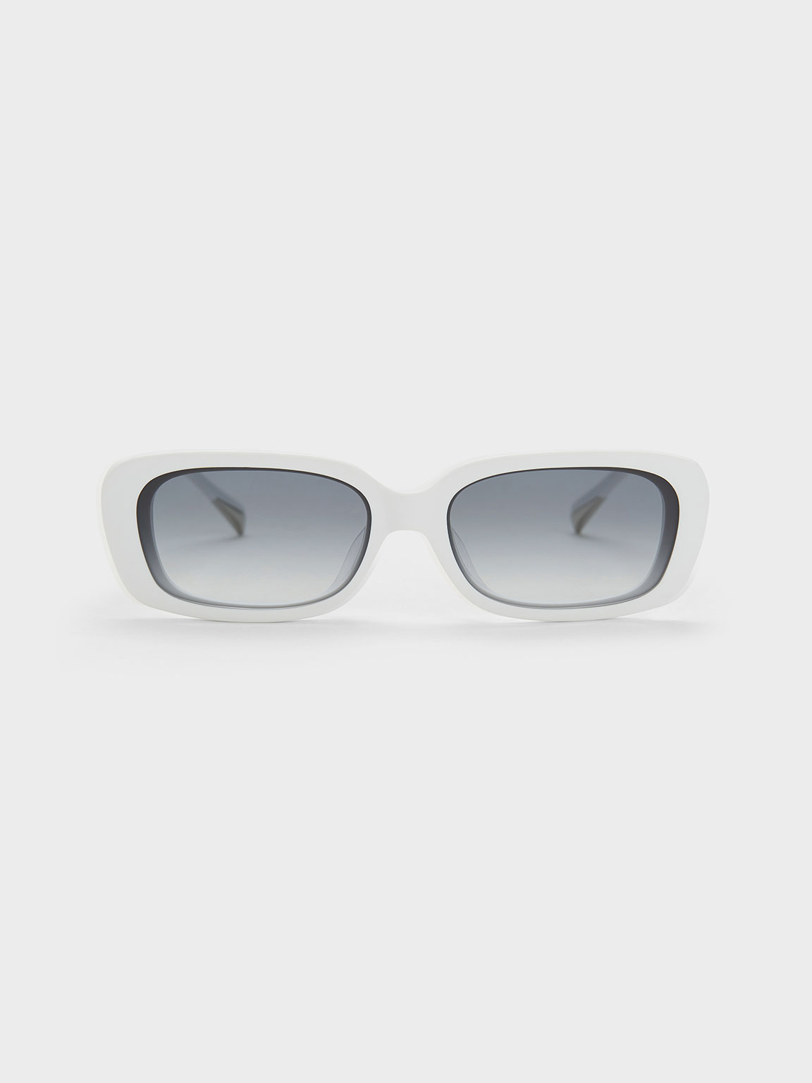 White Rectangular Recycled Acetate Sunglasses - CHARLES & KEITH MY