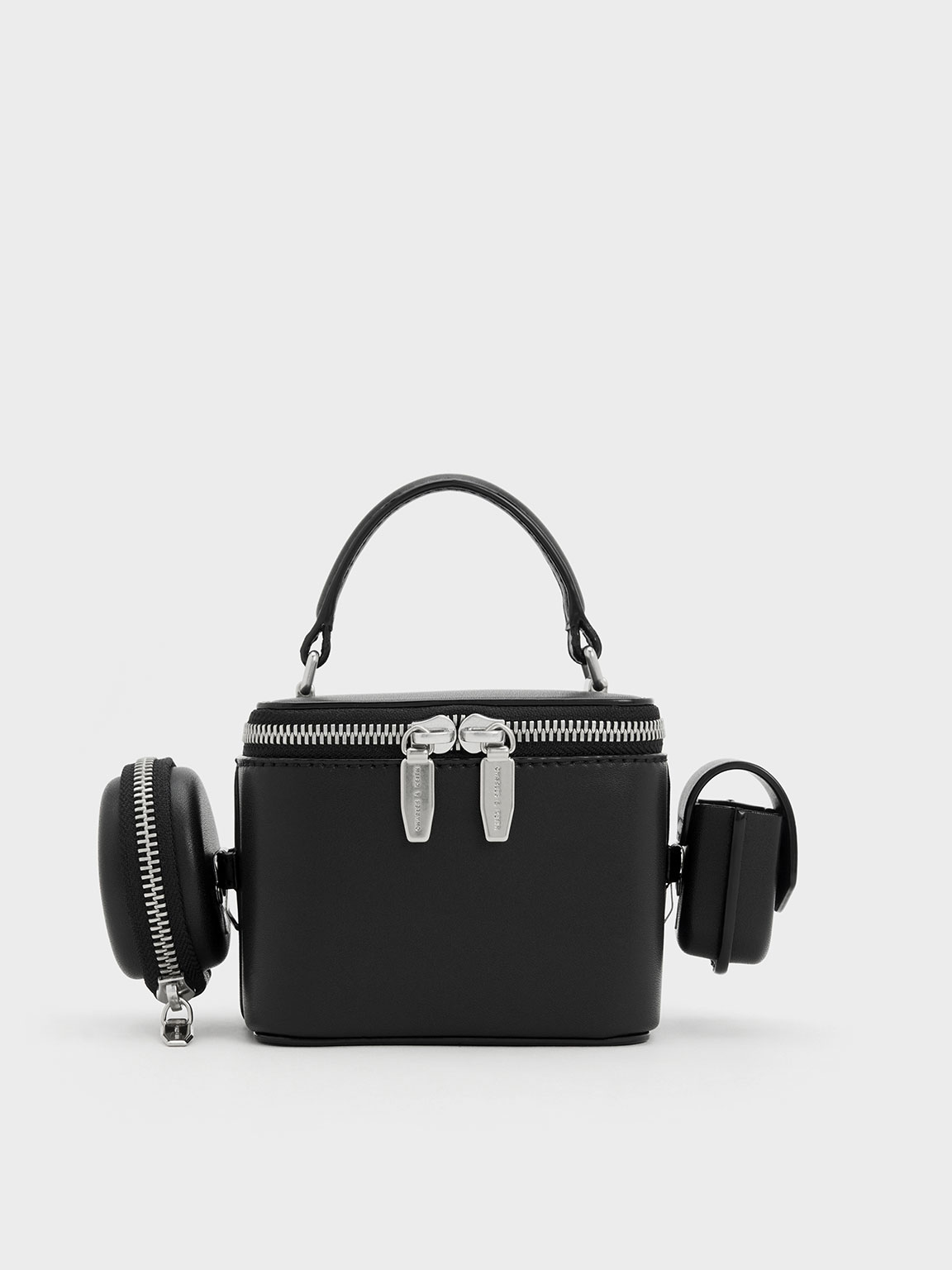 Noir Gaia Boxy Top Handle Bag - CHARLES & KEITH CL