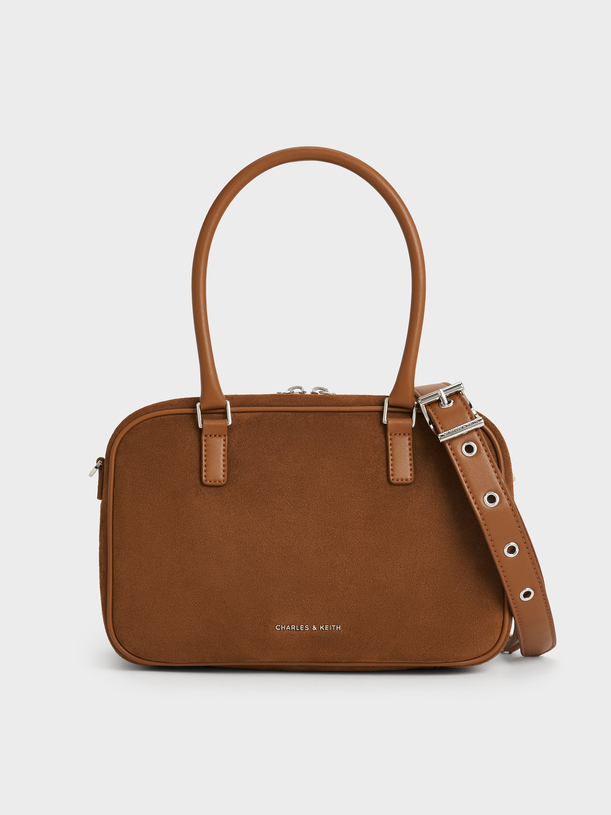 Sianna Bowling Bag - Sienna Brown - CHARLES & KEITH SG