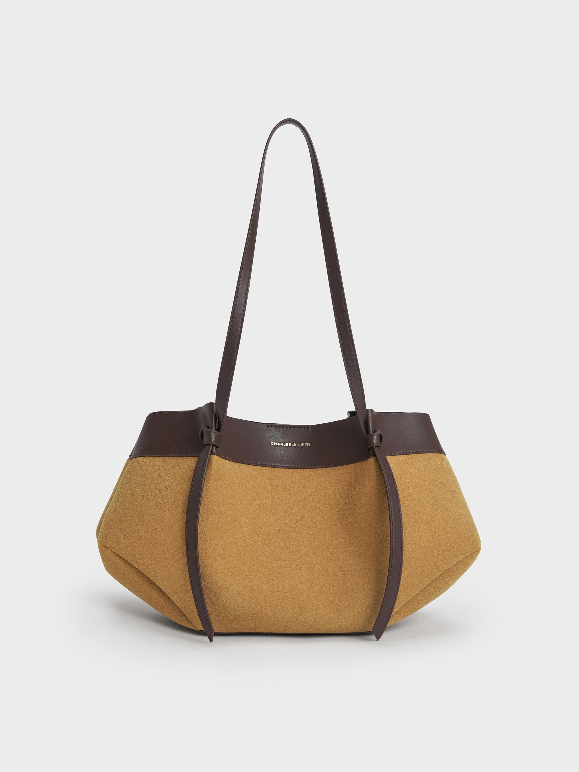 Sahara Sand Calla Suede Tote Bag - CHARLES & KEITH SG