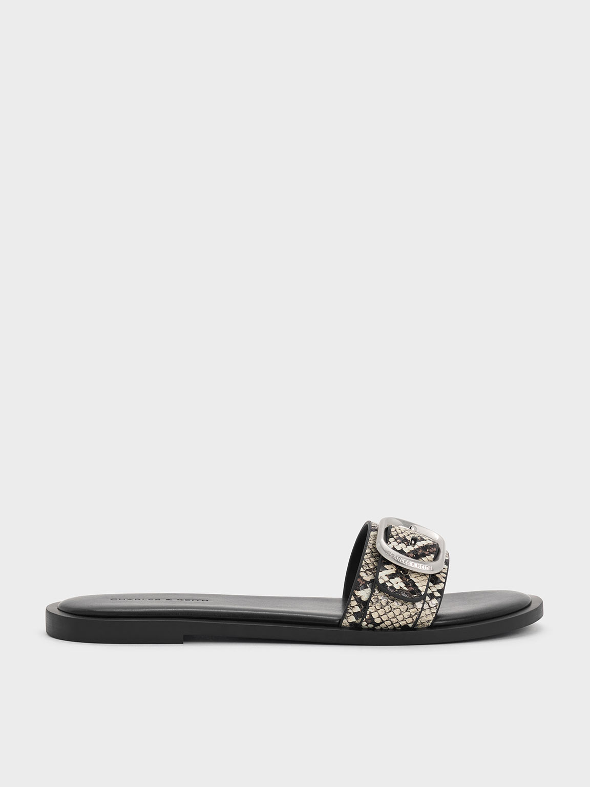 Animal Print Natural Snake-Print Buckle-Strap Slide Sandals - CHARLES ...