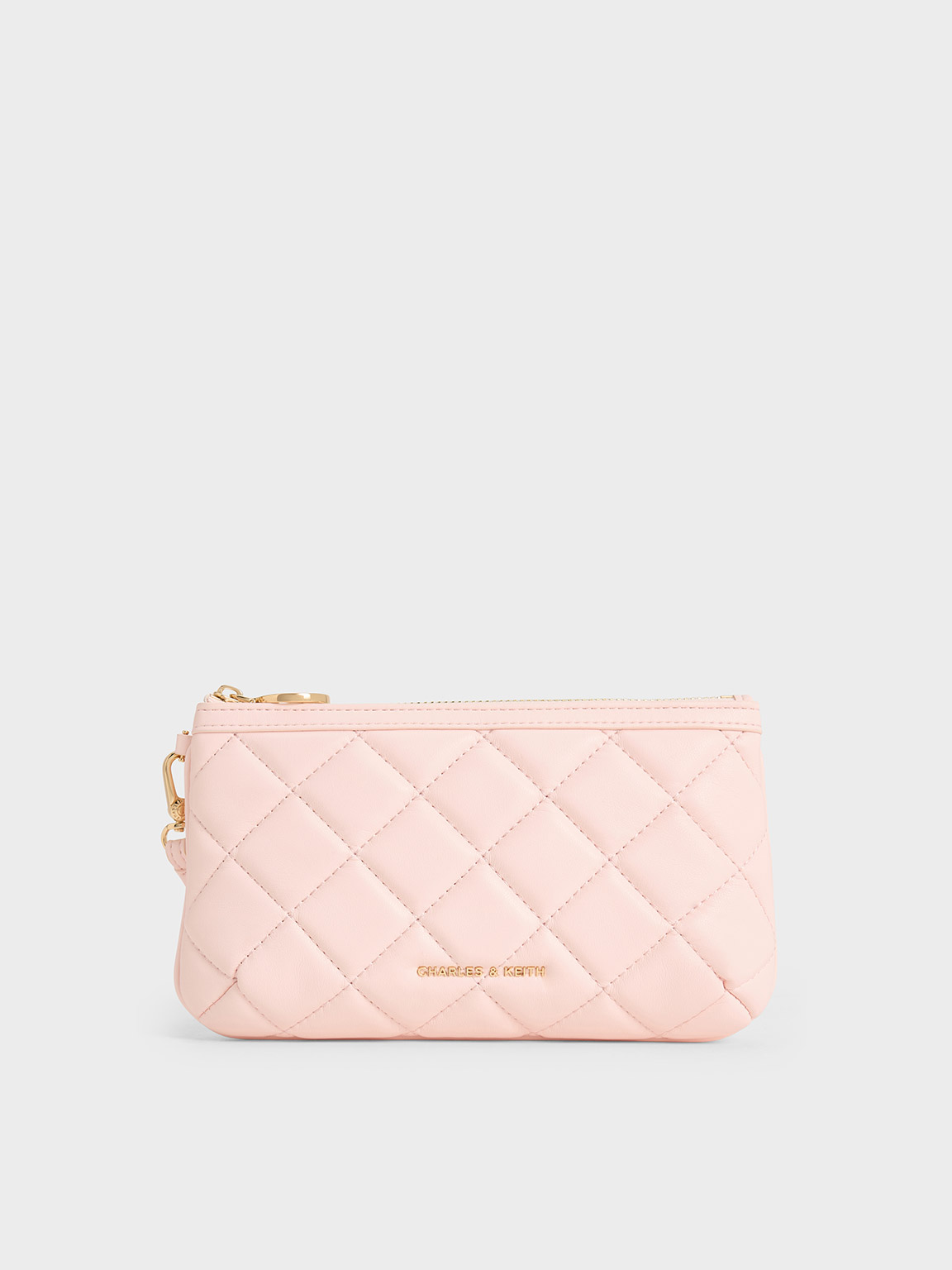 Pink Cressida Quilted Wristlet - CHARLES & KEITH QA