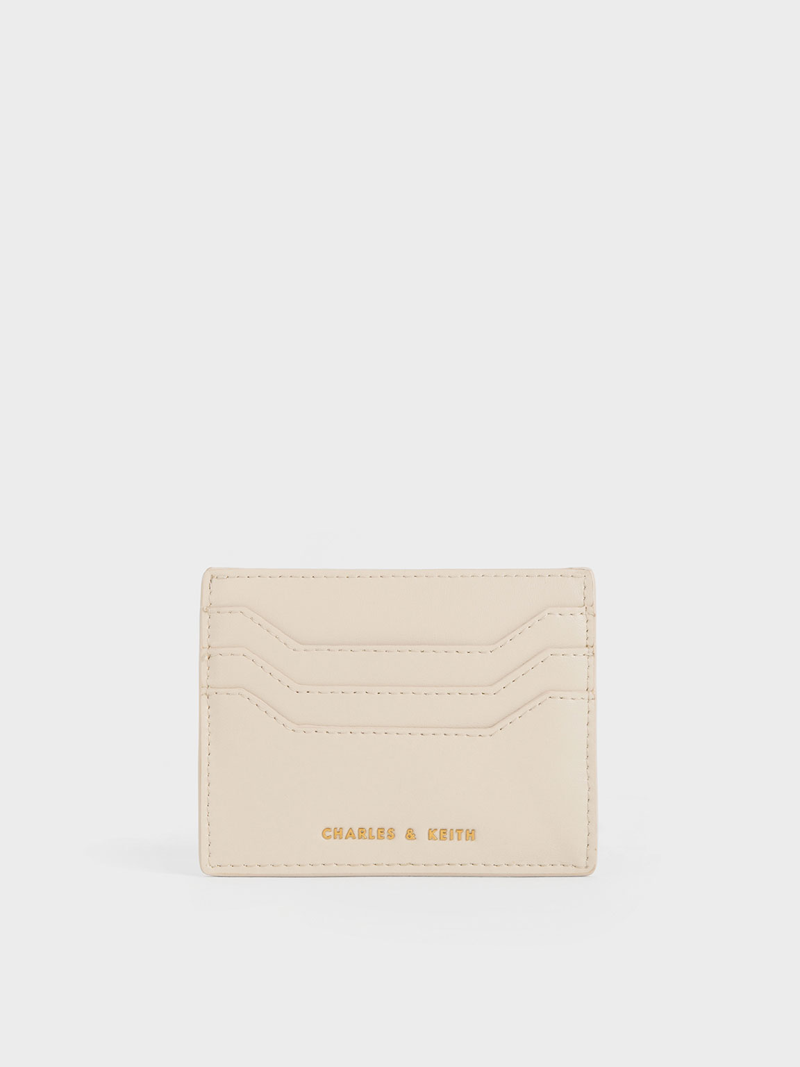 Cream Carli Geometric Multi-Slot Cardholder - CHARLES & KEITH SG