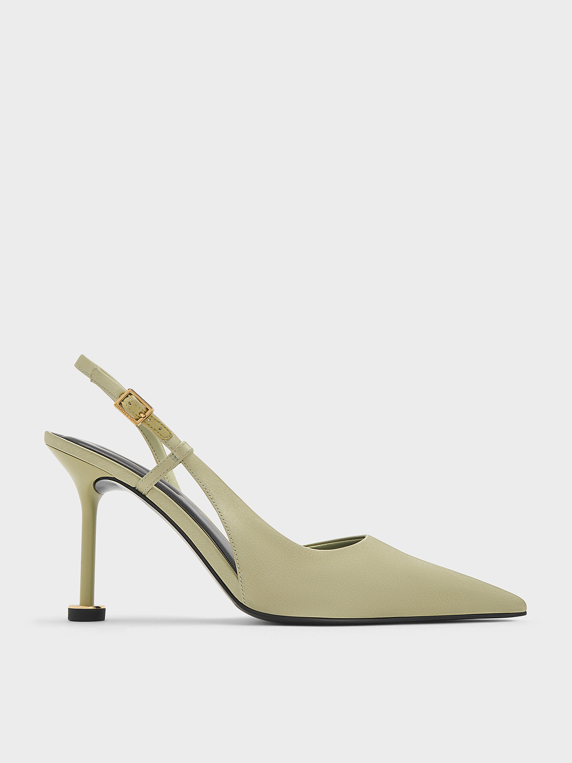 Green Wynn Recycled Polyester Pointed-Toe Sculptural-Heel Slingback ...