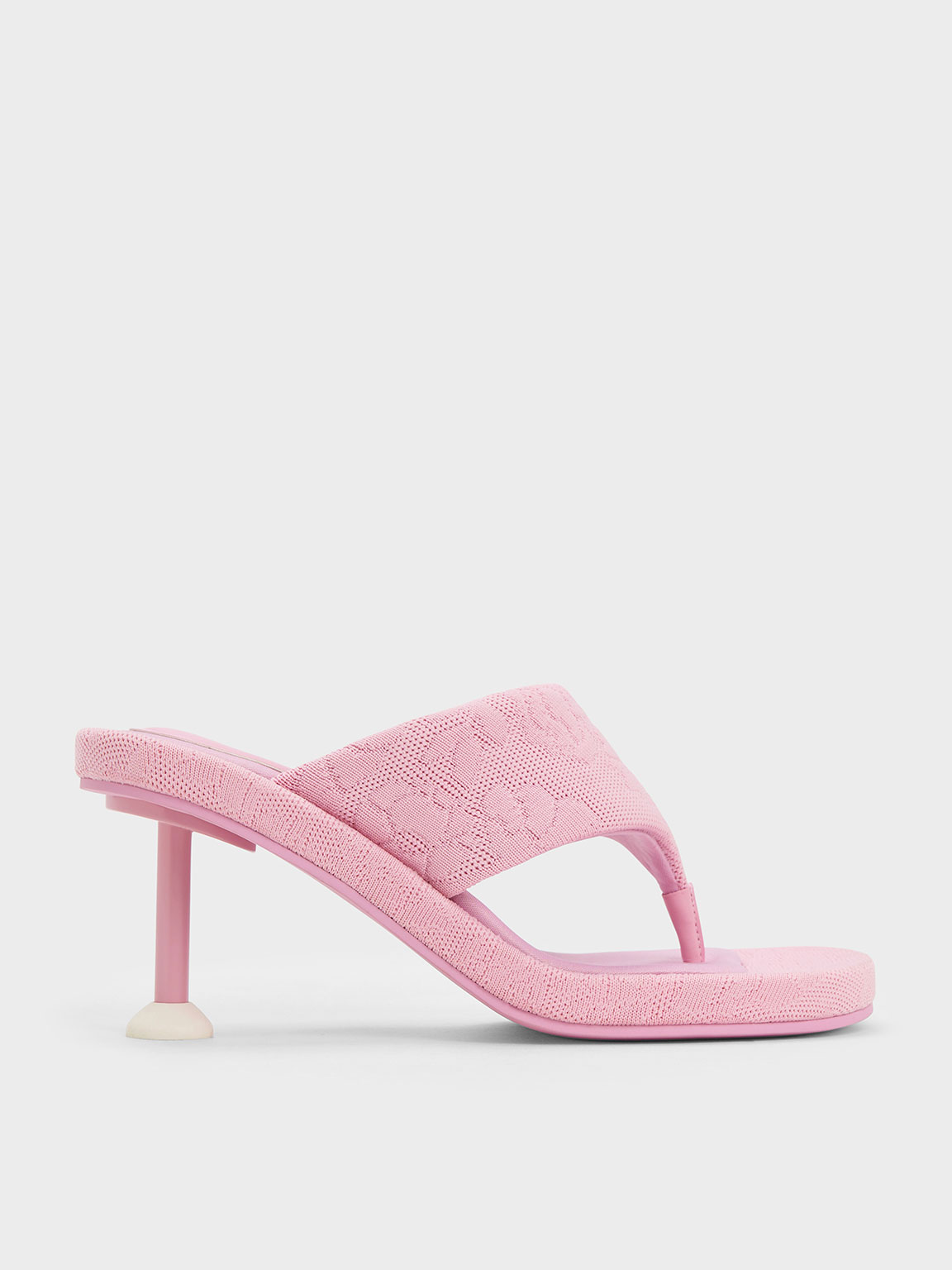 Pink Noemi Knitted Spool Heel Sandals - CHARLES & KEITH MX