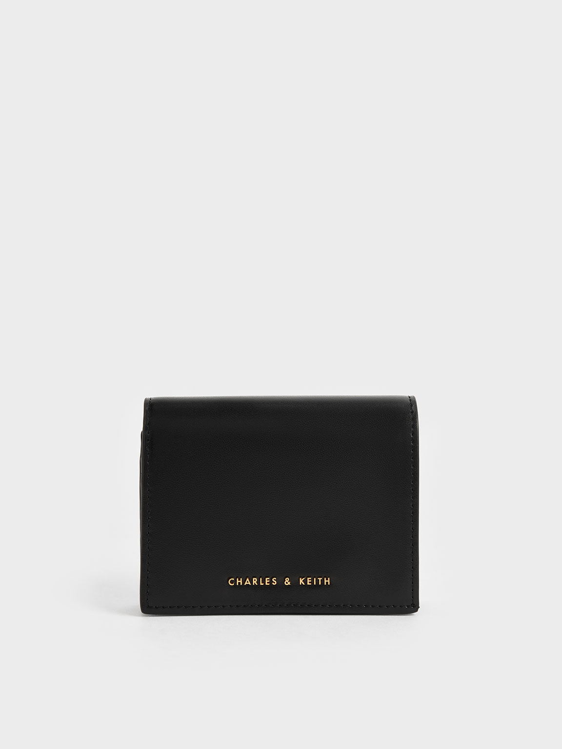 Black Cassia Snap Button Mini Short Wallet - Black - CHARLES & KEITH KR