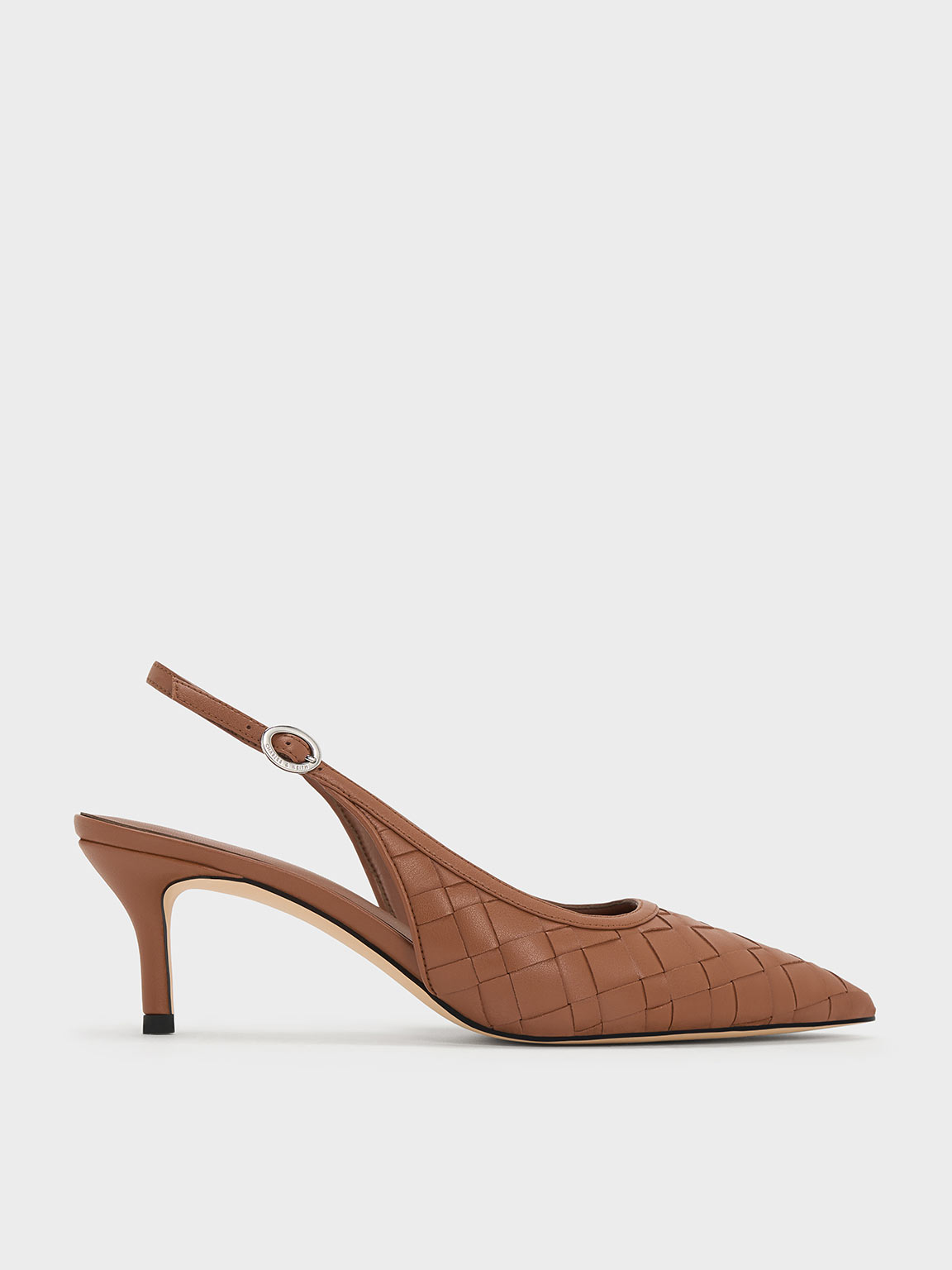 Brown Ivette Woven Pointed-Toe Slingback Pumps - Brown - Shoes ...
